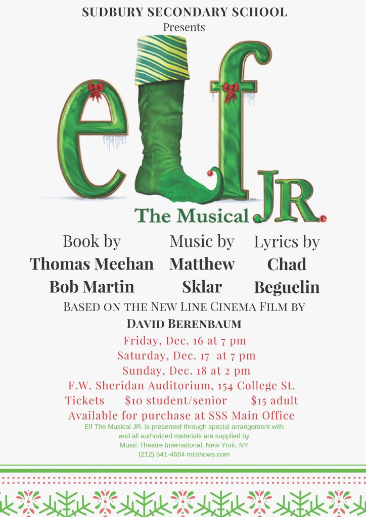 Elf Jr. The Musical - 7 pm - Rainbow District School Board